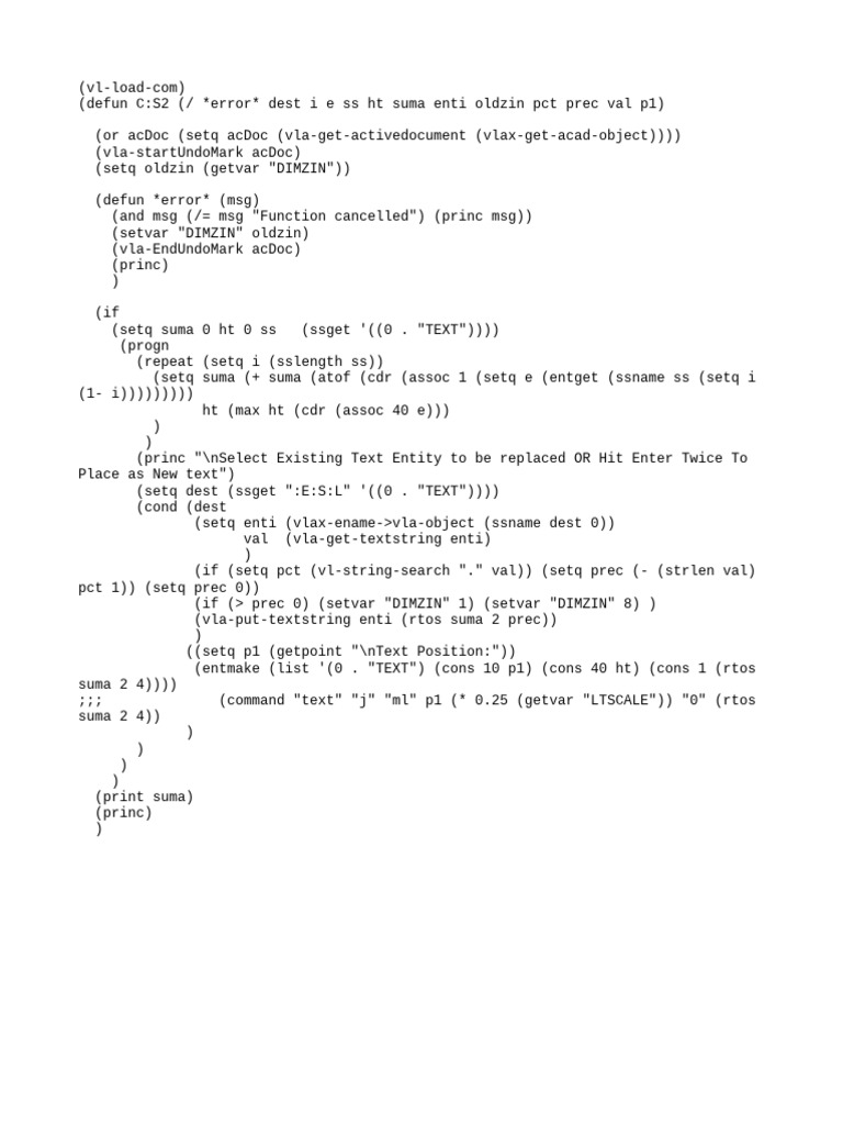 Sum Numbers Autolisp | PDF