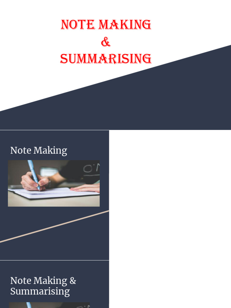 Note Making & Summarising | PDF