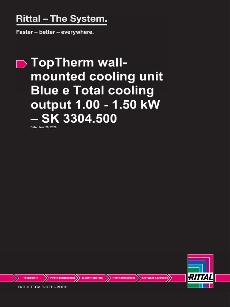 Toptherm Wall-Mounted Cooling Unit Blue E Total Cooling Output 1.00 - 1.50 KW - SK 3304.500 | PDF