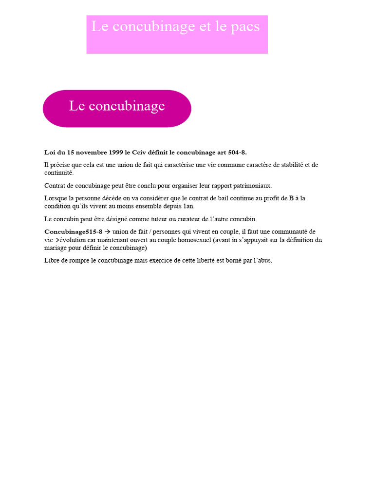 Concubinage | PDF