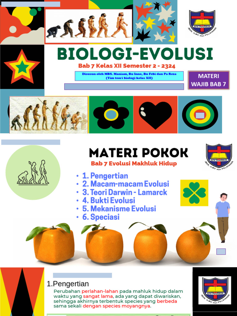 PPT Bab 7 Evolusi Mahluk Hidup Bagian 1 Smak 1 Bpk-Final-2324 - 240116 105925 | PDF