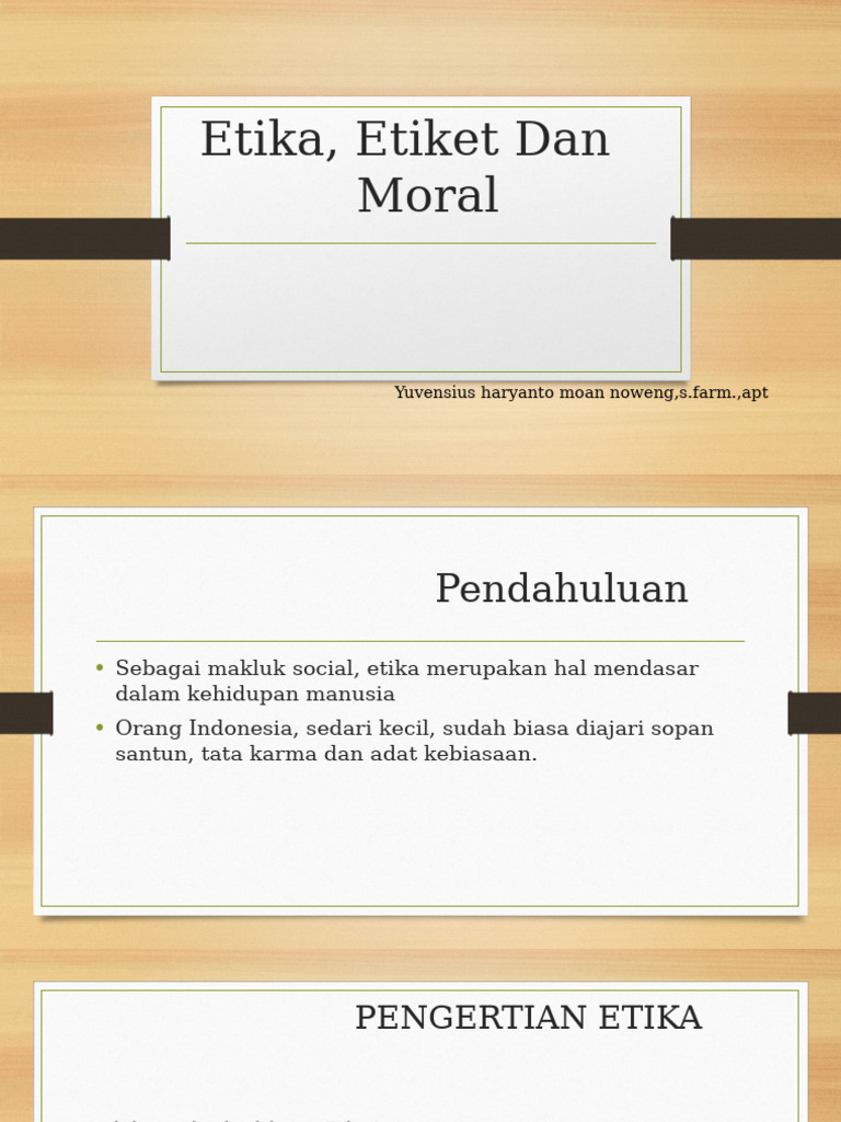 Etika, Etiket Dan Moral | PDF