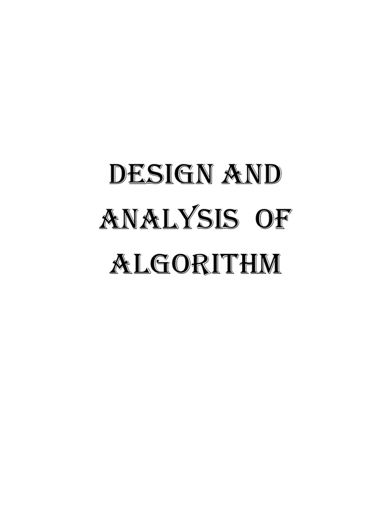 DAA Complete Short Notes On Unit 1 and Unit 2 | PDF