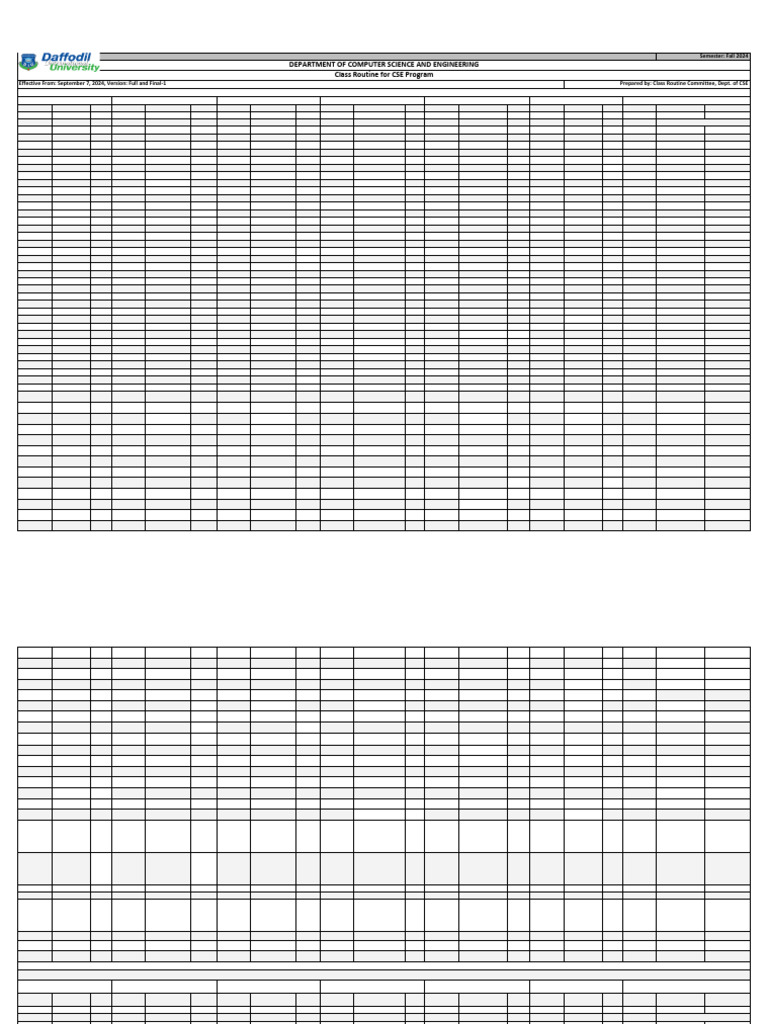 Fall 2024 Class Routine Day V Full and Final 1 | PDF