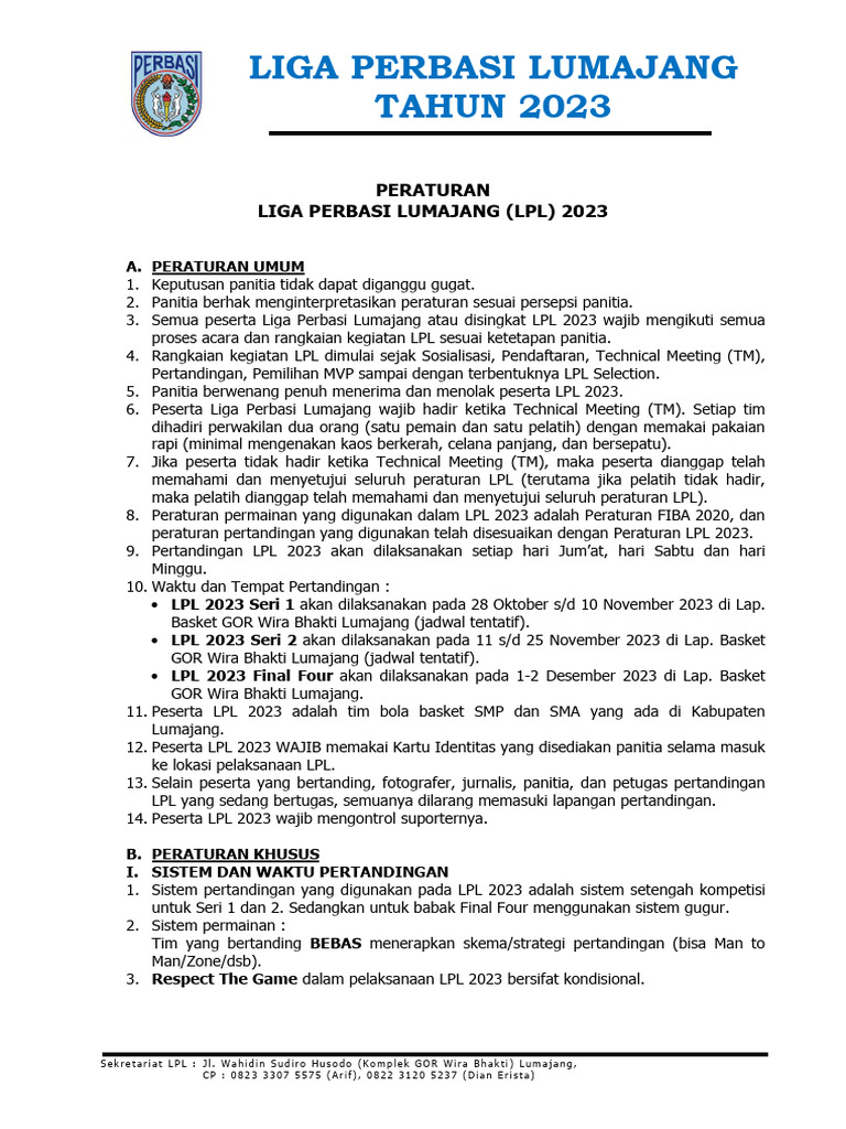 1 - Peraturan LPL 2023 | PDF