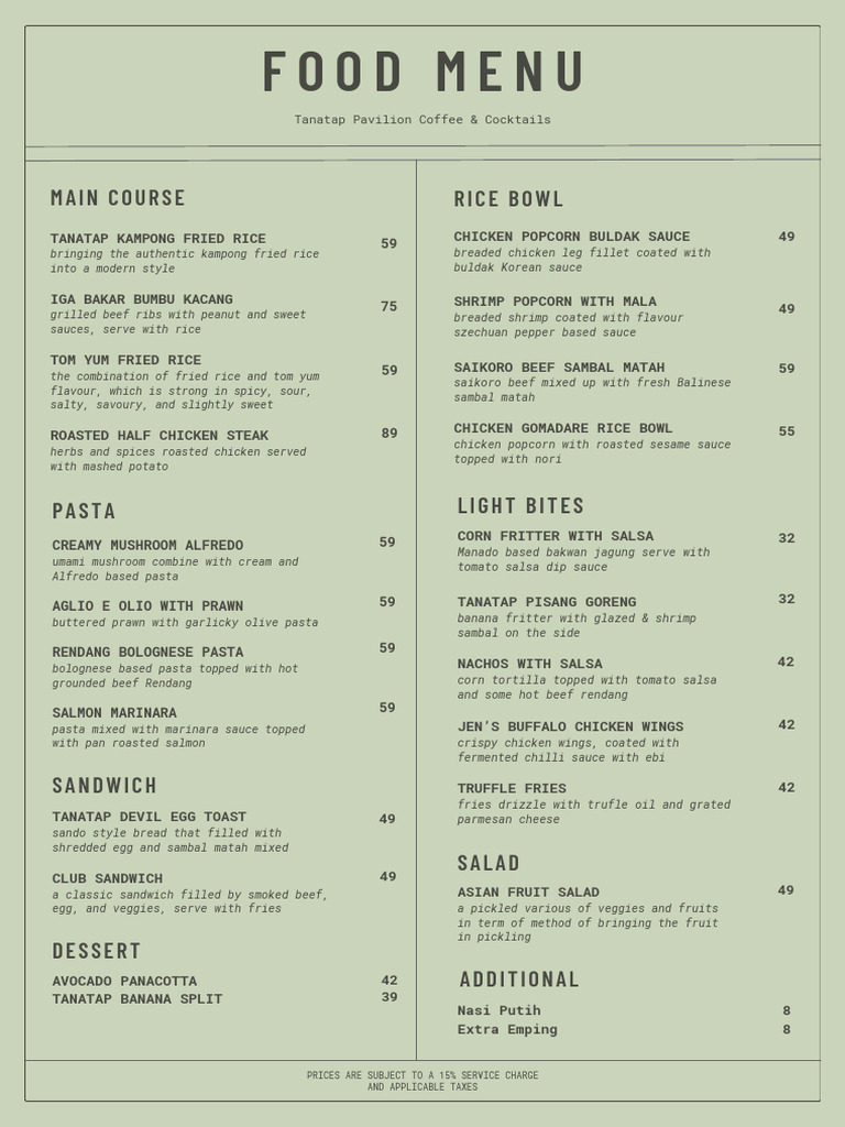 92ee1d6a 251e 49e4 8cc2 Cf4a6983c27d Menu Tanatap Semarang | PDF