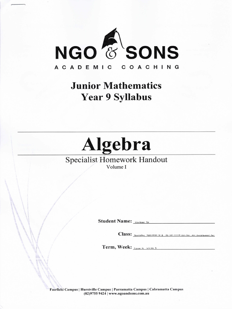 Term 4 Week 3 Homework | PDF