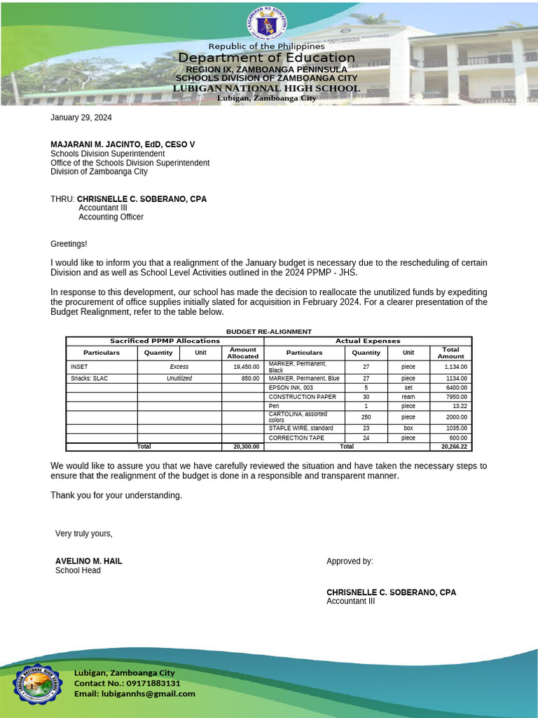 Justification Letter | PDF