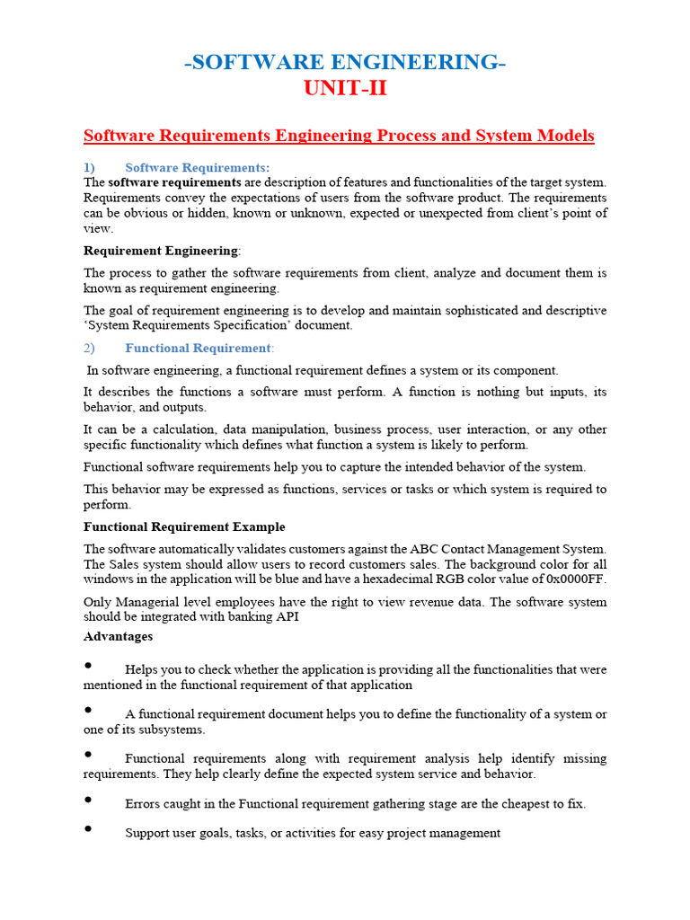 Software Engineering Unit-2 | PDF