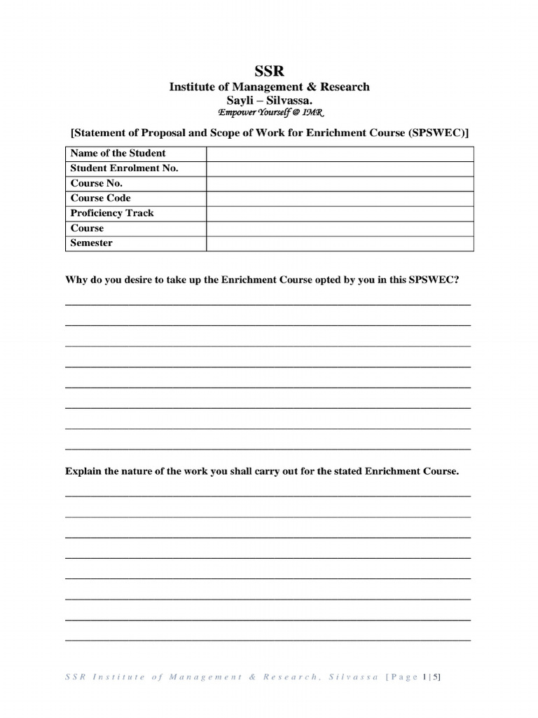 Enrichment Proposal | PDF
