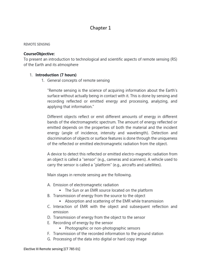 Remote Sensing_Lecture Note | PDF