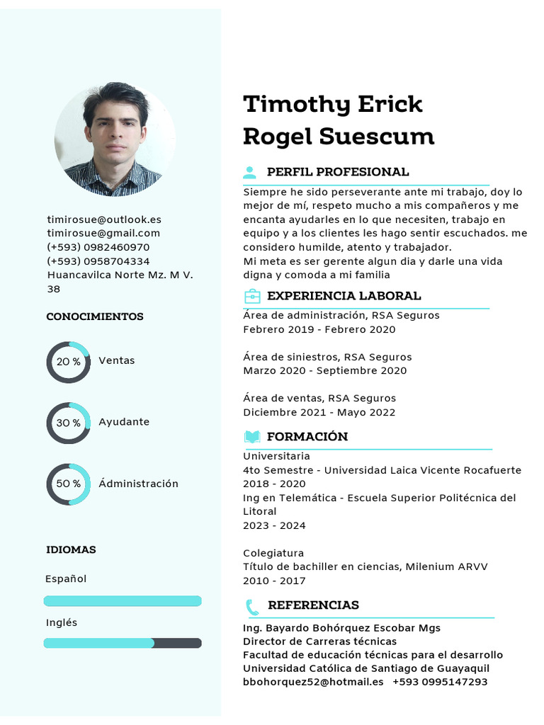CV Timothy Erick Rogel Suescum 2024 | PDF