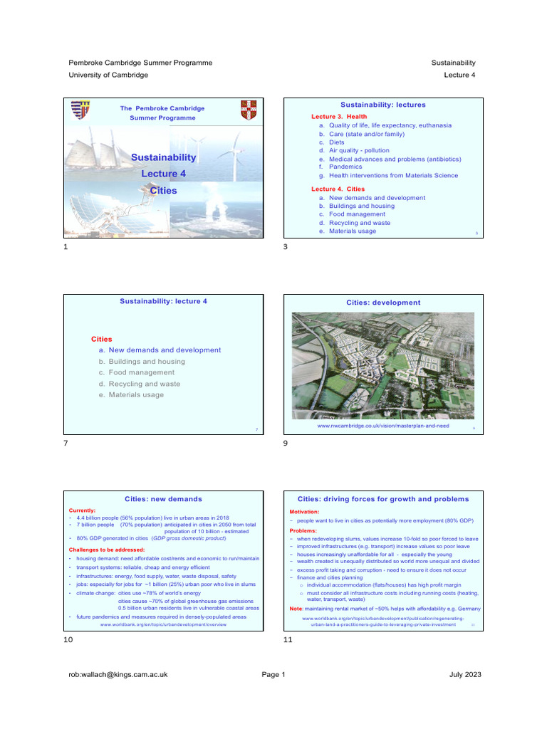 Sustainability Lecture 4 Slides | PDF