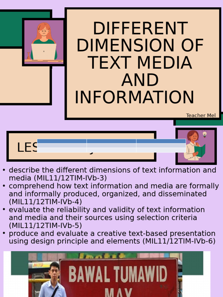 Lesson 10 Text Media and Information | PDF | Typefaces | Language Arts ...