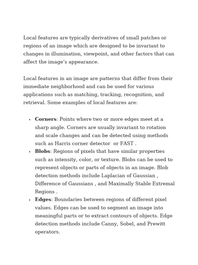 Local and Global Features | PDF