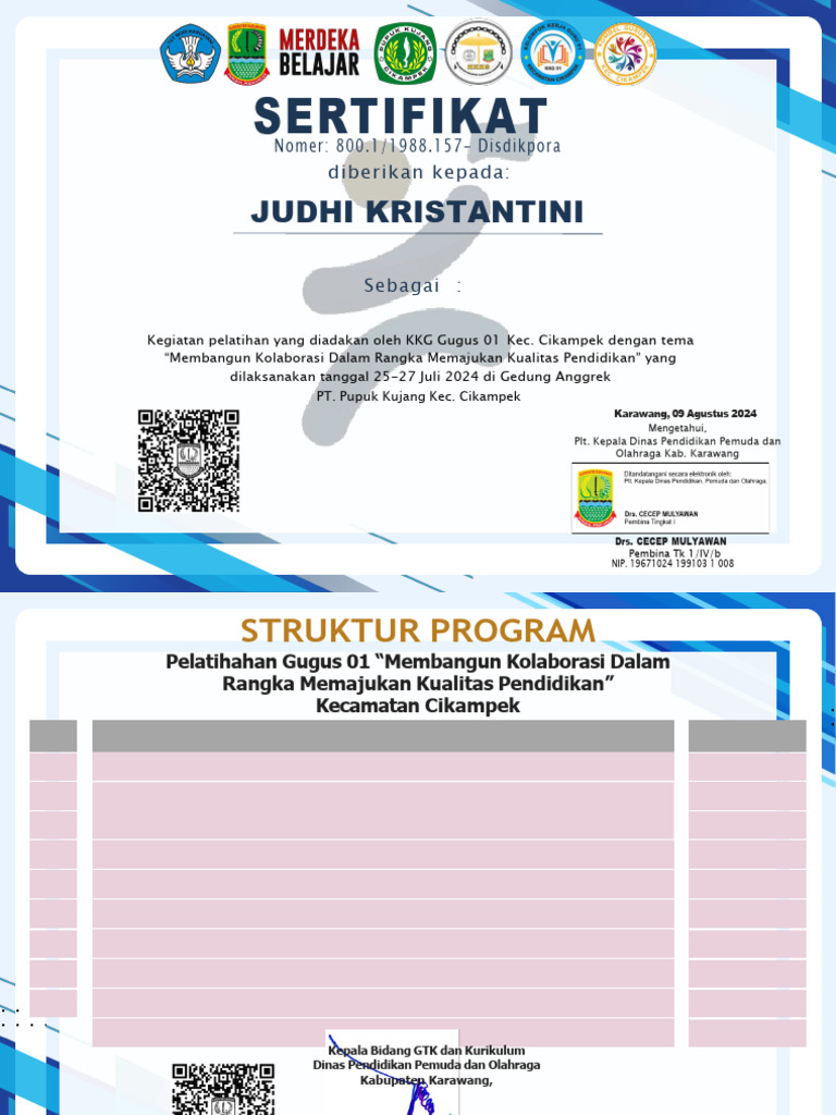 Sert CKP 157 Judhi Kristantini Sign | PDF