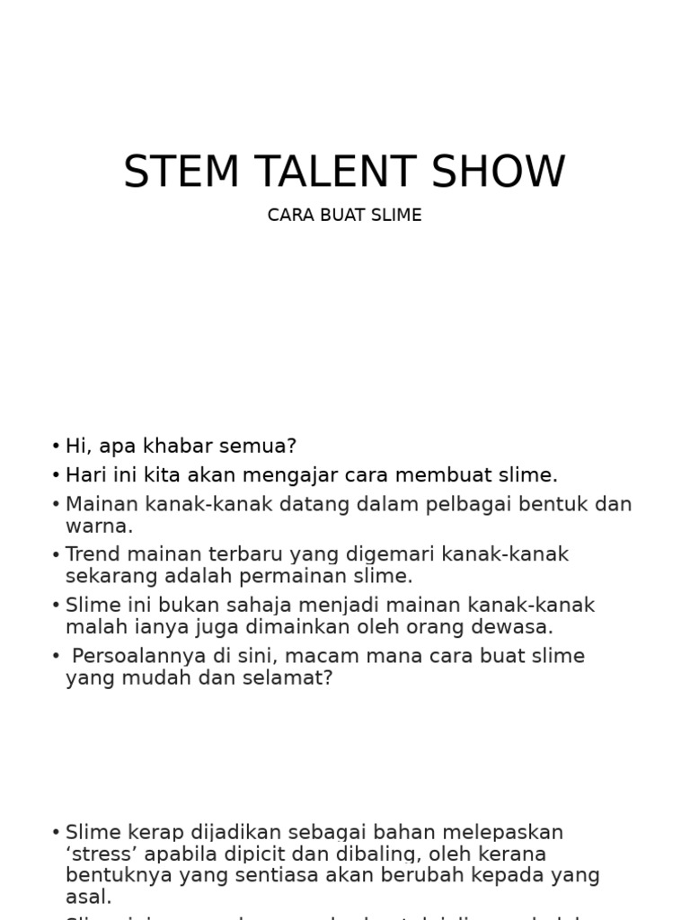 cara buat slime | PDF