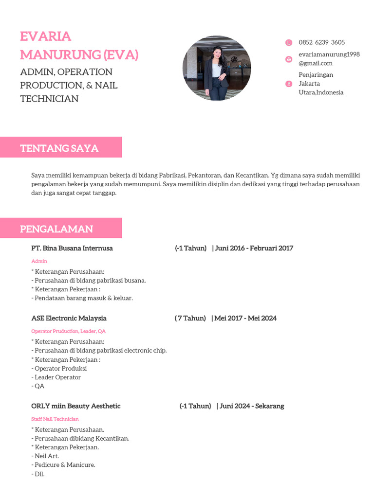 Cv. Evaria Manurung | PDF