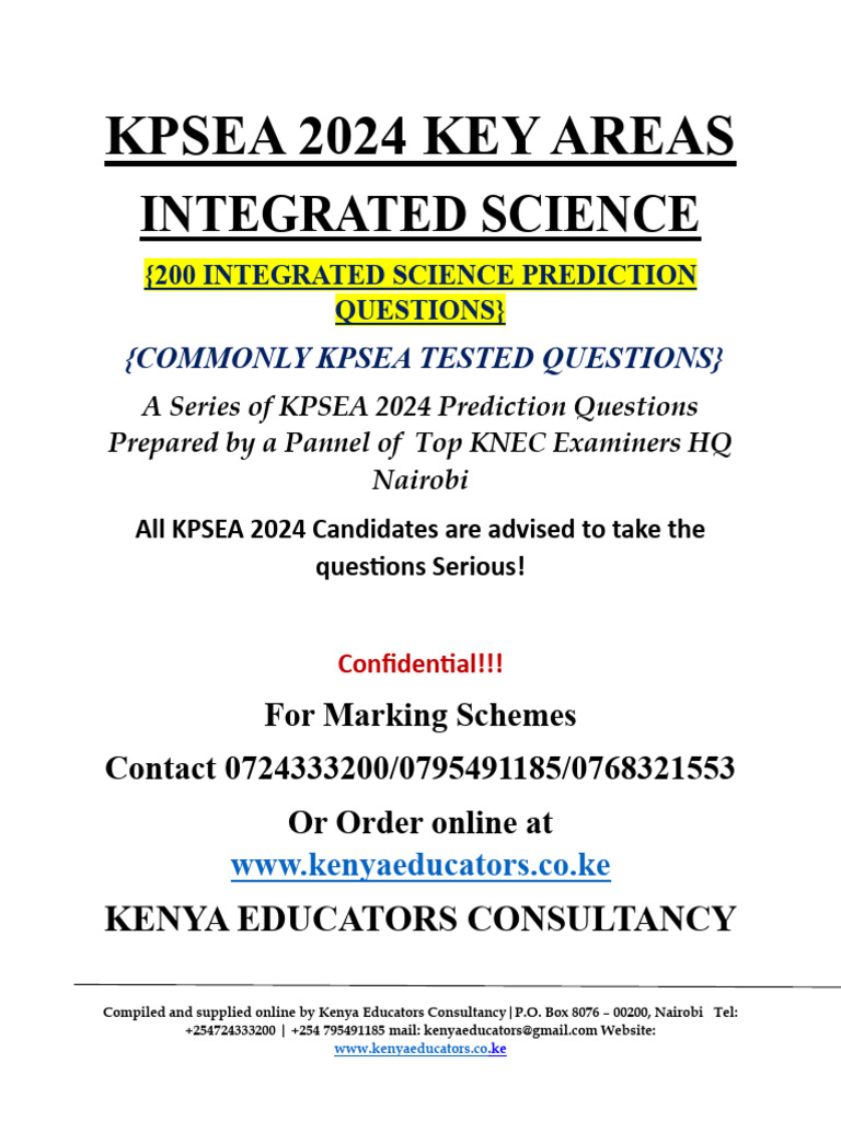 Sci 2024 Kpsea Commonly Tested QNS | PDF
