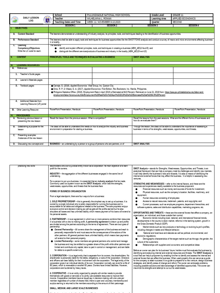 DLL - AECON - WEEK 11 | PDF
