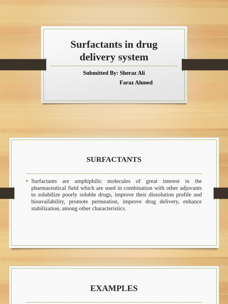 Surfactants in Drug Delivery System | PDF