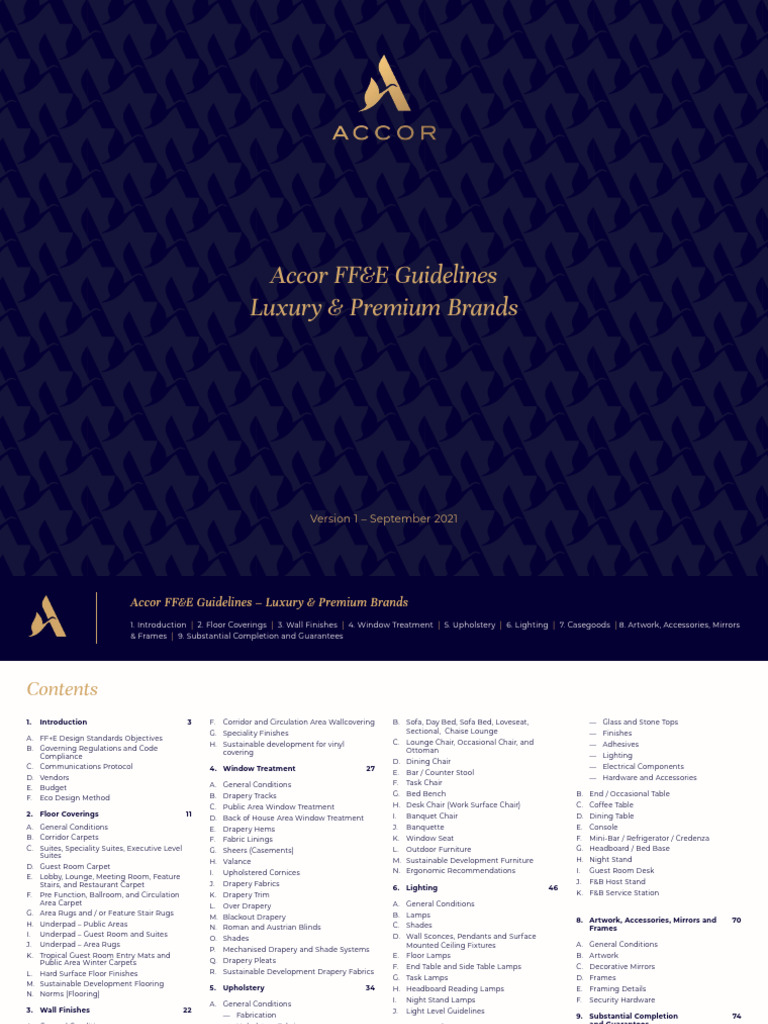 Accor FF&E Guidelines Luxury Brands V1 | PDF