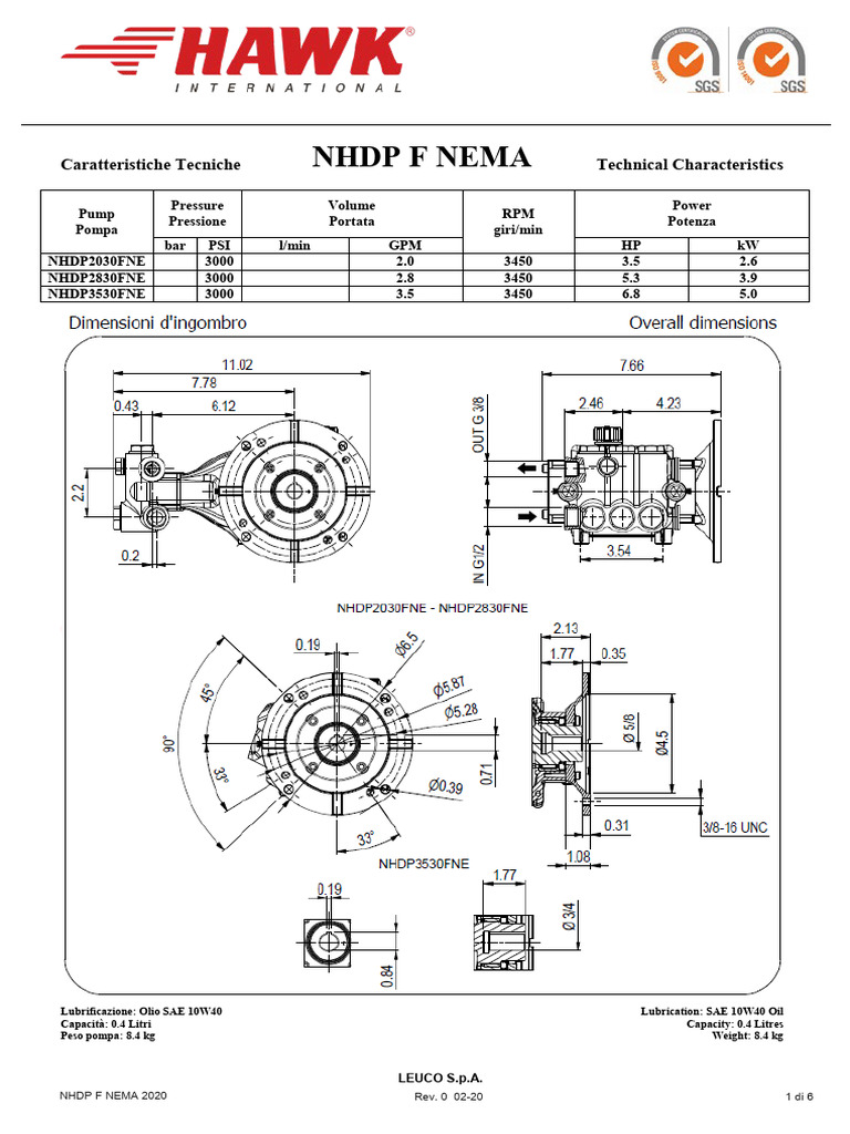 Technical Sheets NHDP 200 F Nema | PDF