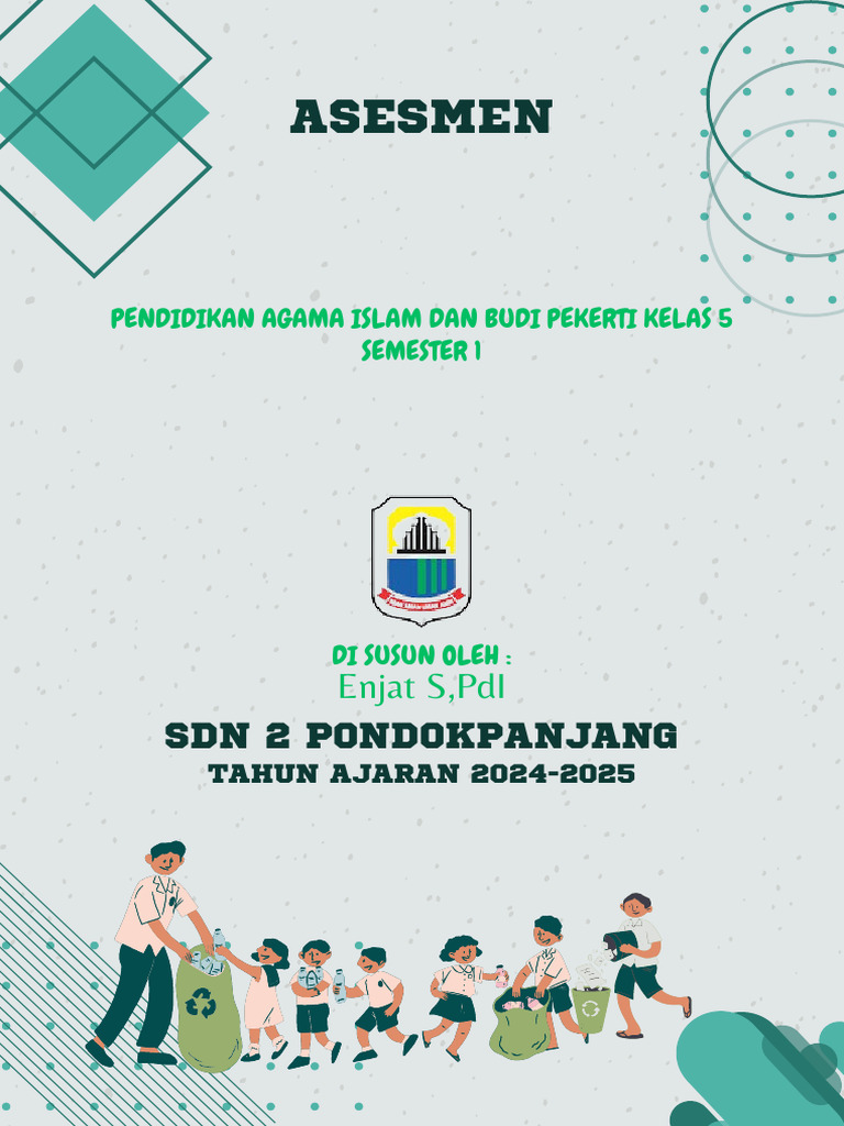 Hijau Geometris Minimalis Cover Modul Pembelajaran Dokumen A4 | PDF