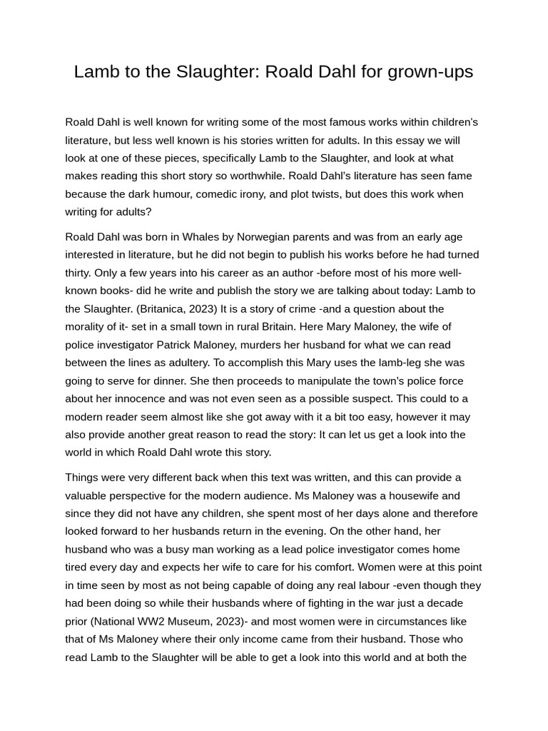 Lamb to the Slaughter | PDF