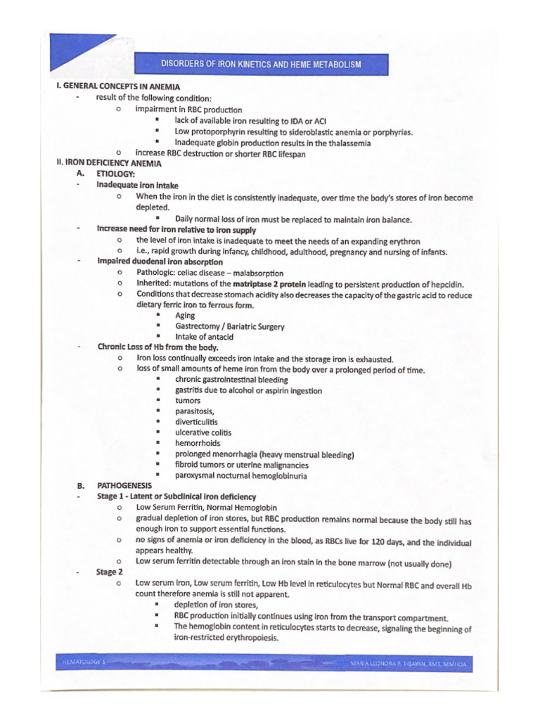Disorders of Iron Kinetics and Heme Metabolism | PDF