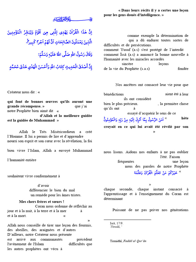 Notre Guide, Le Coran | PDF