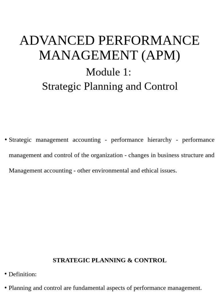 APM Module 1 | PDF