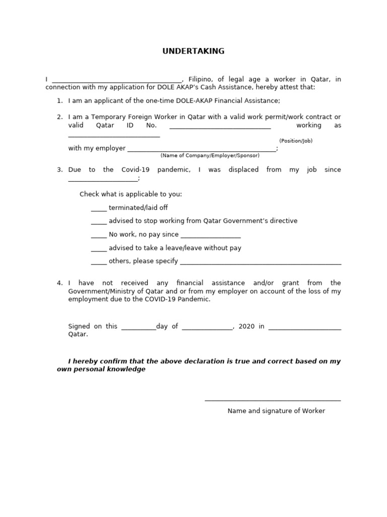 AKAP Undertaking | PDF