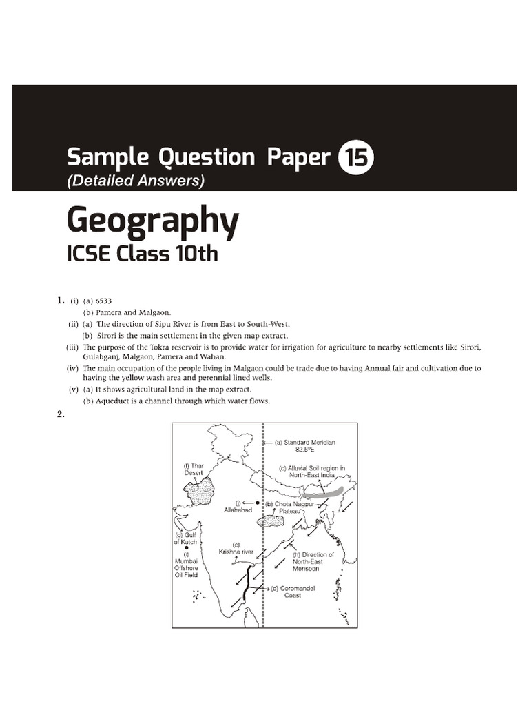 ICSE Geography 10th Sample Paper 15 | PDF
