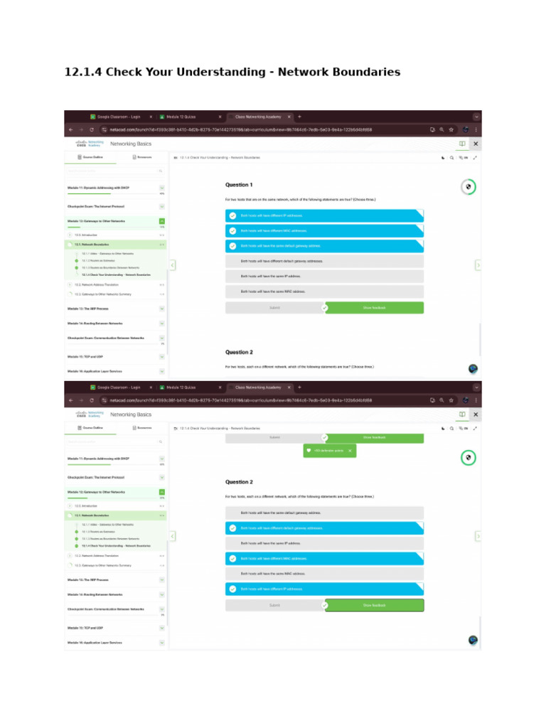 12.1.4 Check Your Understanding - Network Boundaries | PDF