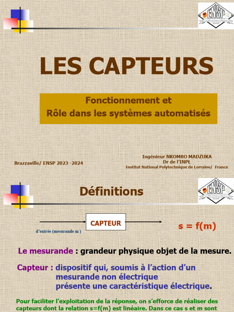 Mon Cours Capteurs | PDF