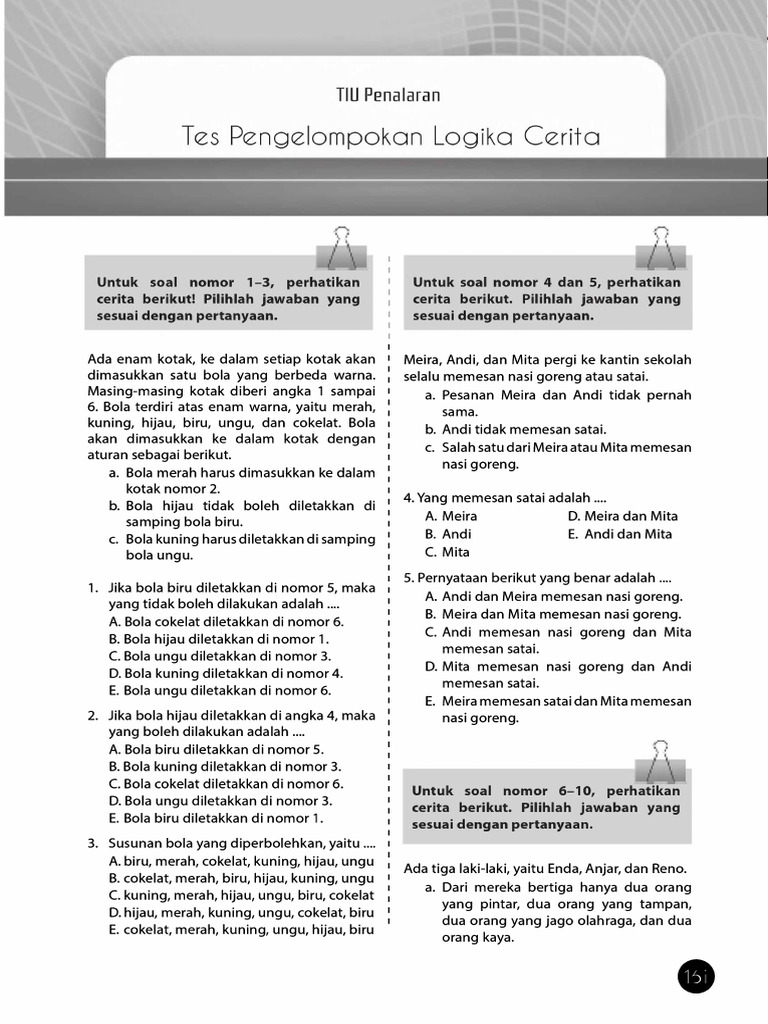 Tes Logika Cerita | PDF Tes Logika Cerita | PDF