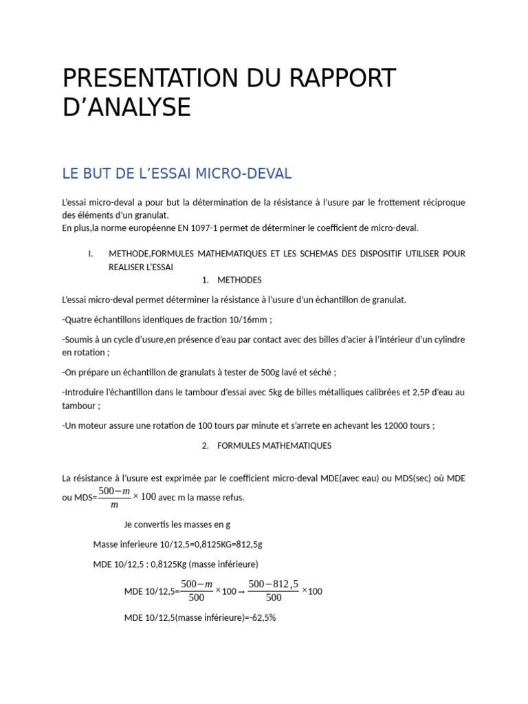 Presentation Du Rapport D'analyse | PDF