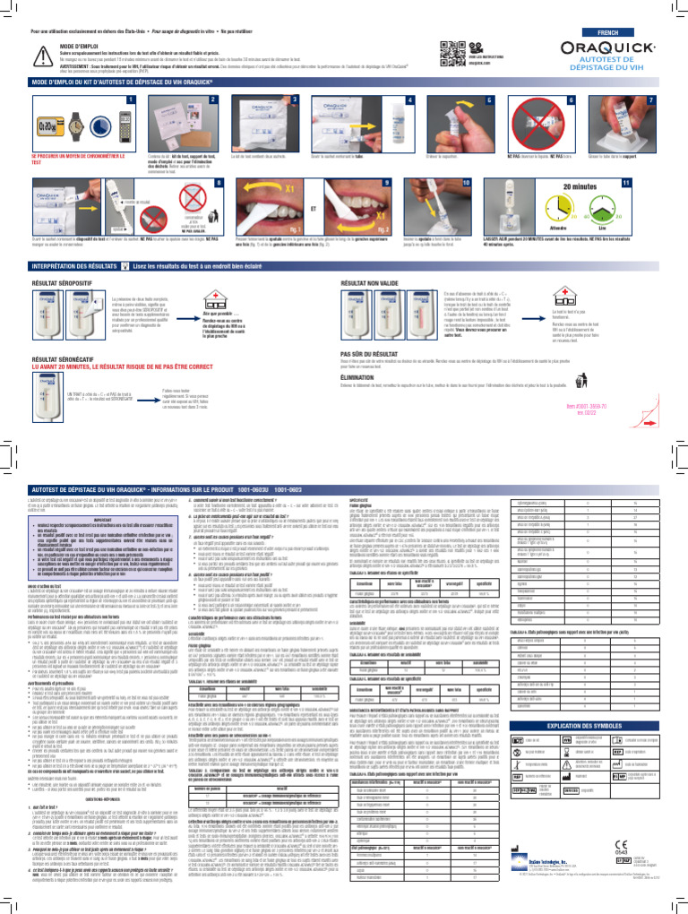 3001-3559 0222 OQ HIV Self-Test IFU UK CE FRE V1 Issue 2 | PDF ...
