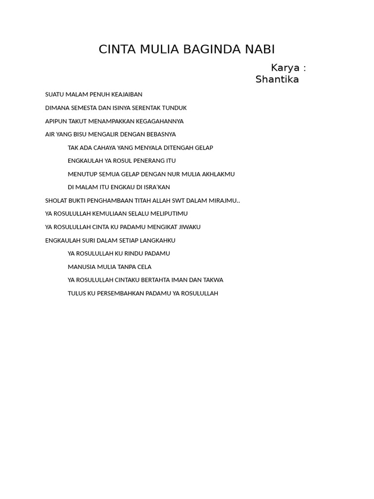 Cinta Mulia Baginda Nabi | PDF