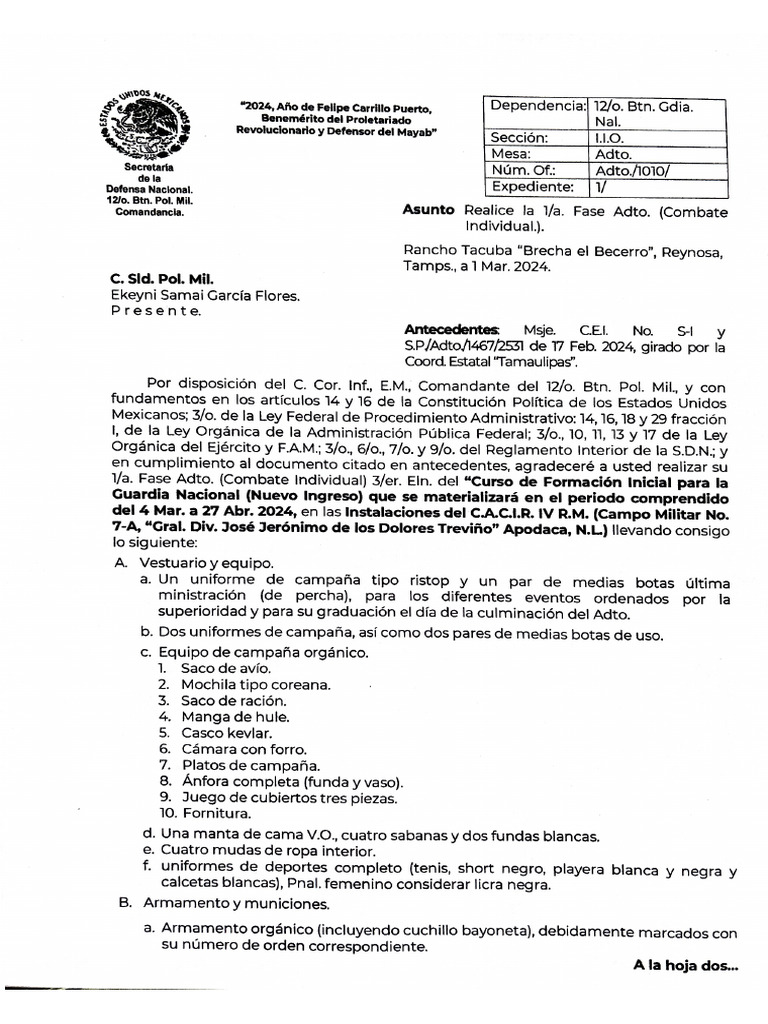 Requicitos Cacir | PDF