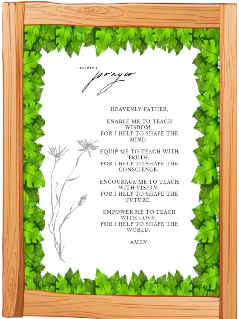 Teacher's Prayer | PDF