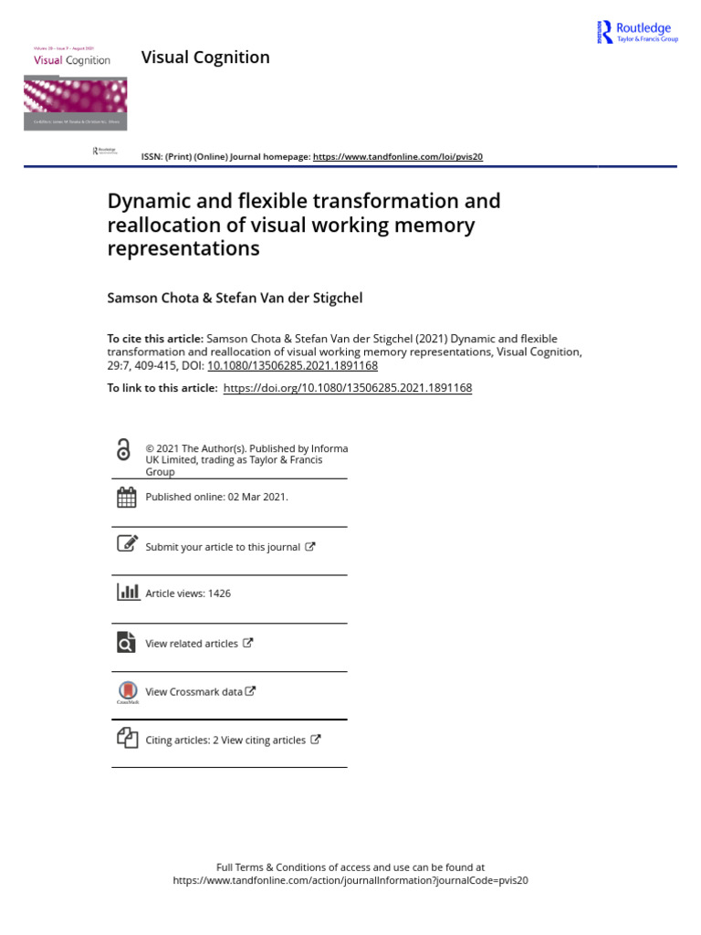 Dynamic and Flexible Transformation and Reallocation of Visual Working ... Dynamic and Flexible Transformation and Reallocation of Visual Working ...