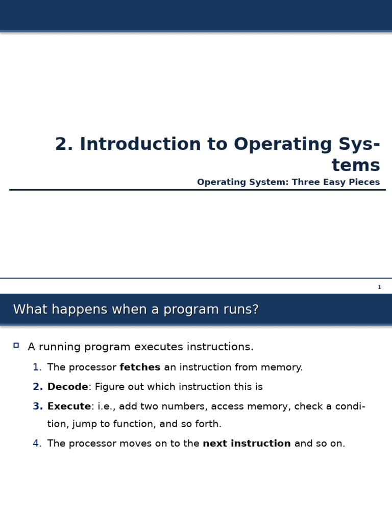 02.introduction To Operating System | PDF | Operating System | Computers