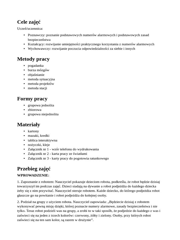 scenariusz POMOC | PDF