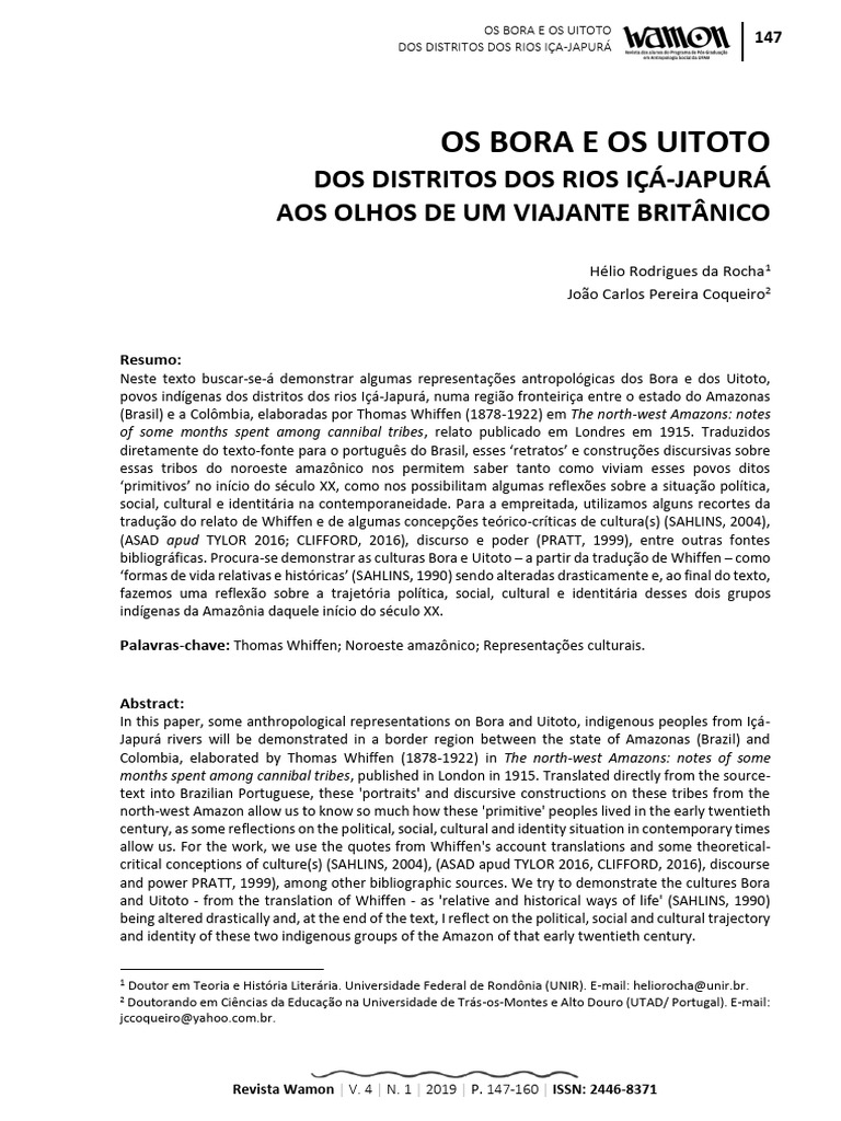 Os Bora e Os Uitoto | PDF