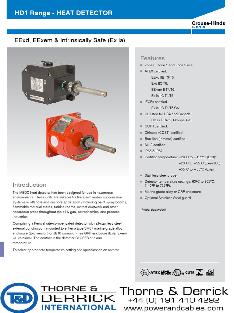 ATEX Detectors Control Distribution Units Zone 1 Zone 2 Heat Detector ...