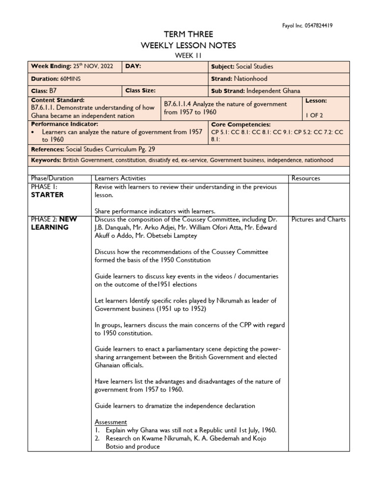 Basic 7 Term 3 Week 11 Social Studies | PDF