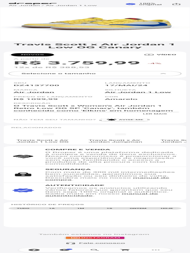 Travis Scott X Air Jordan 1 Low OG Canary | PDF | Shoe | Nike