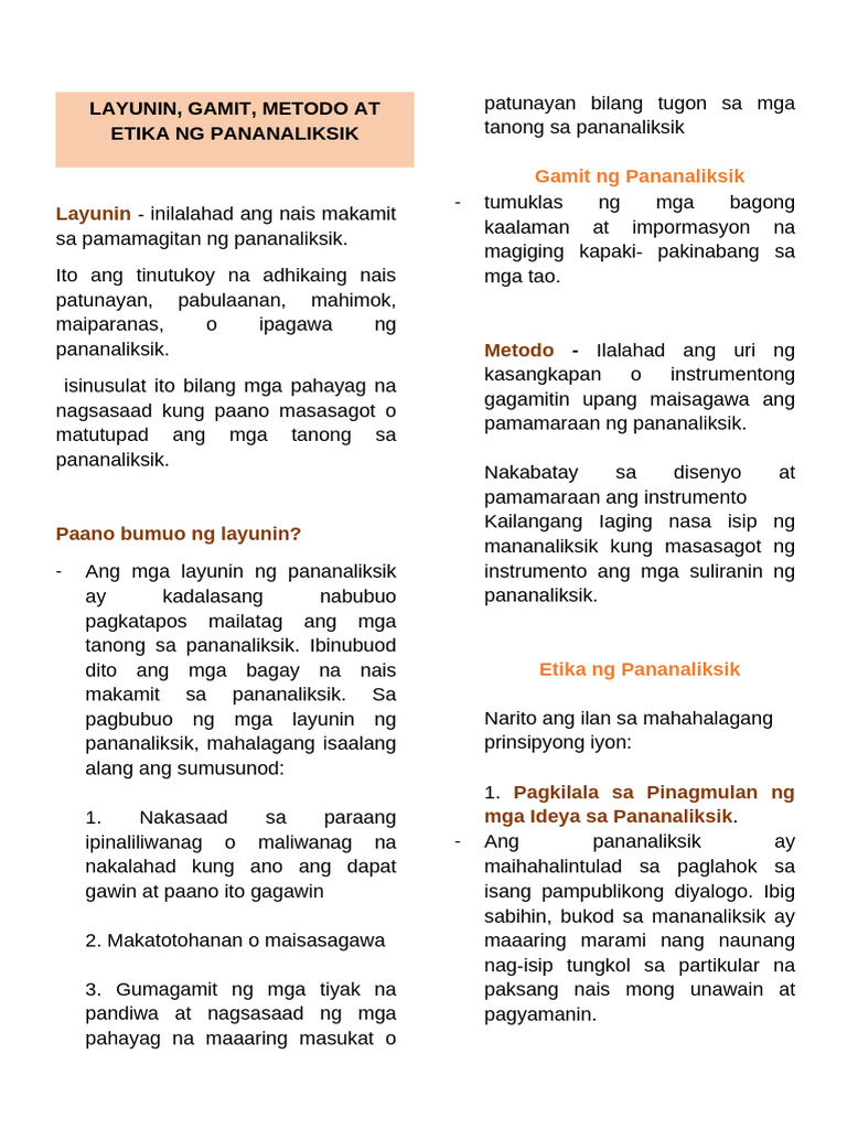 STEM 12 Filipino Notes | PDF